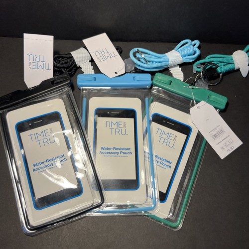 3 Time & TRU Assorted Water-Resistant Accessory/Phone Pouch w/Strap ...