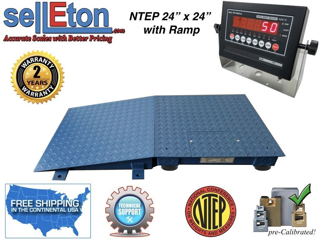 NEW Industrial NTEP Floor Scale 24' x 24' + 1 Ramp 5000 lbs x 1 lb /LED ...