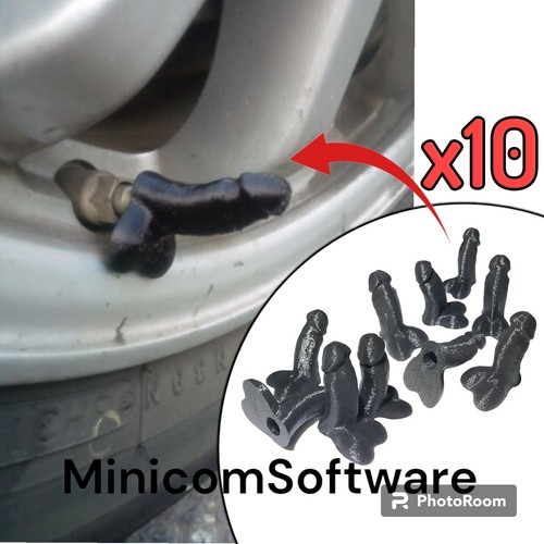 PENIS Valve Stem CAP 10 Set DICK Wheel Tire Car/Bike WEENIE Prank Gift ...