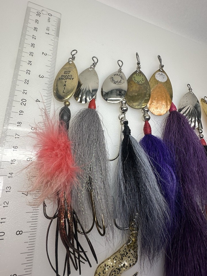 Musky Bucktail Lot - 9 Total - George Wahl Eagle Tail, Rizzo Llungen ...