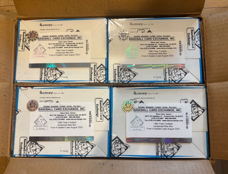 1982 Fleer Football Wax Box 36Pks BBCE FASC. 1st time on Ebay for FASC ...