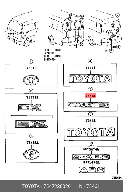 Genuine OE emblem 7547236020 for TOYOTA 75472-36020 online kaufen | eBay
