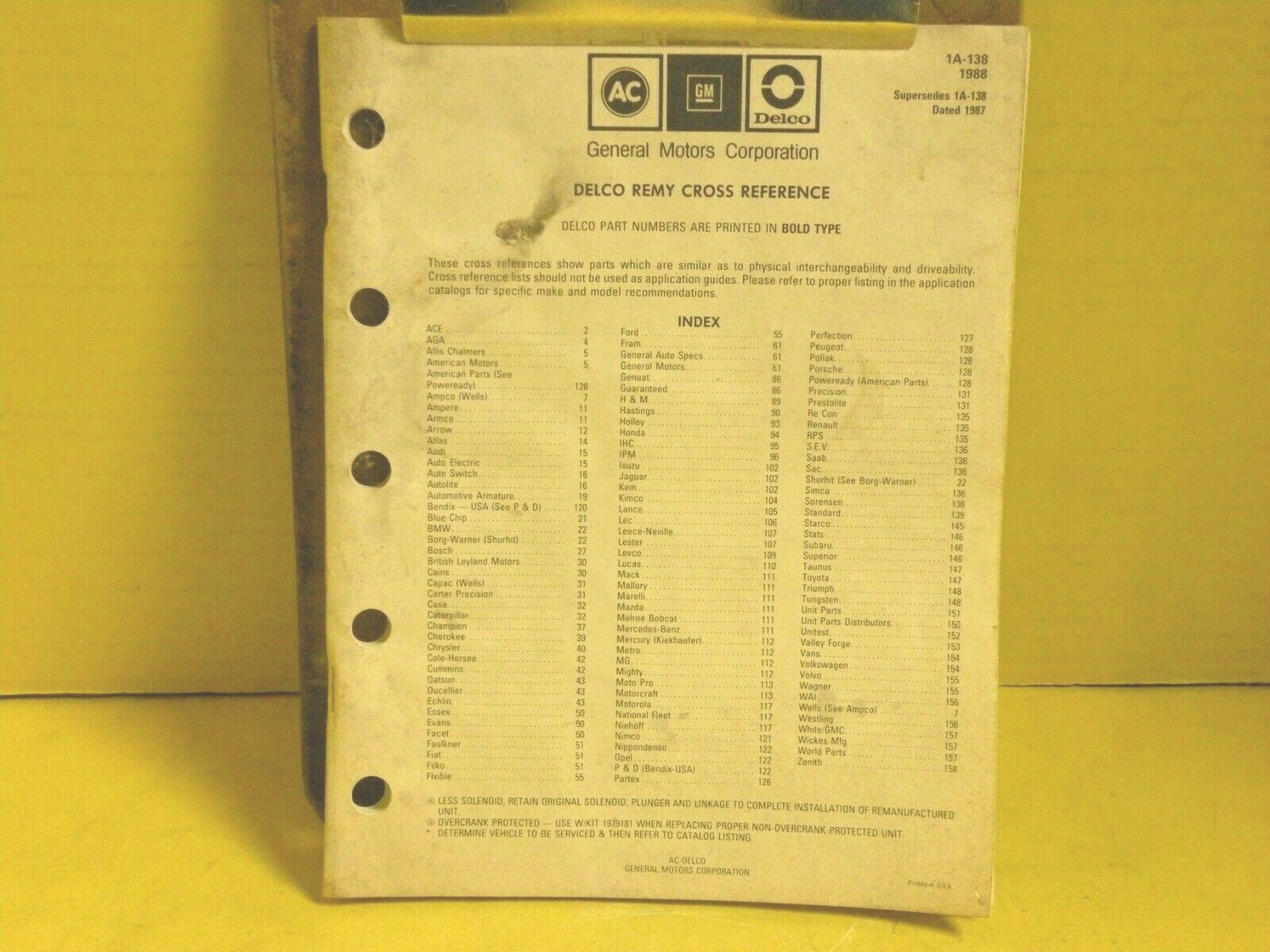 Delco Starter Cross Reference