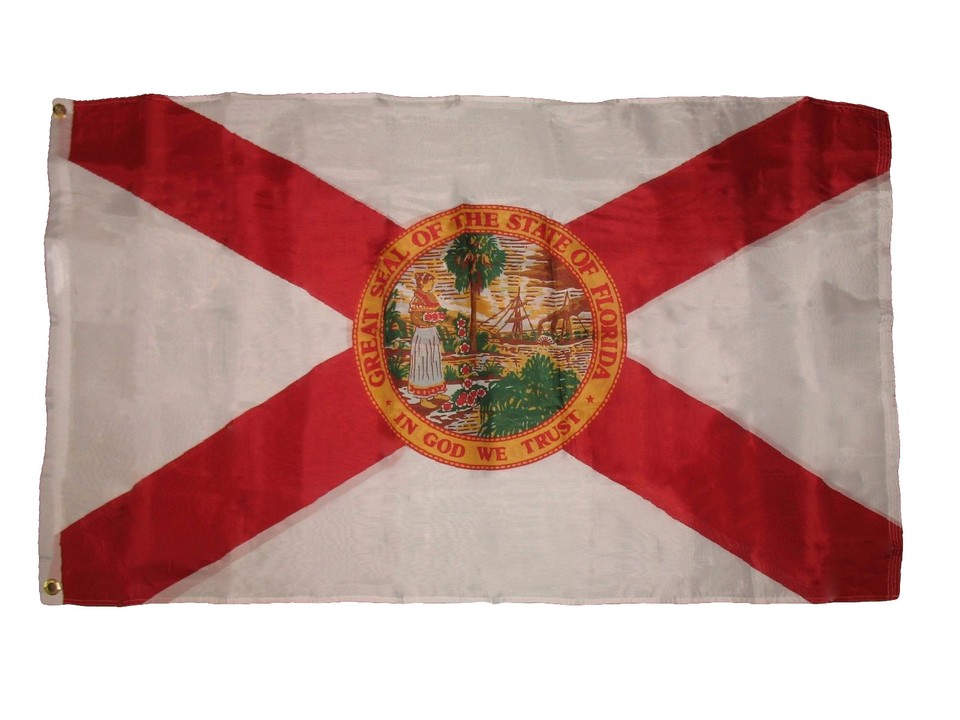 3x5 Florida Double Sided 2 ply Sewn Super Polyester Flag 3'x5' House ...