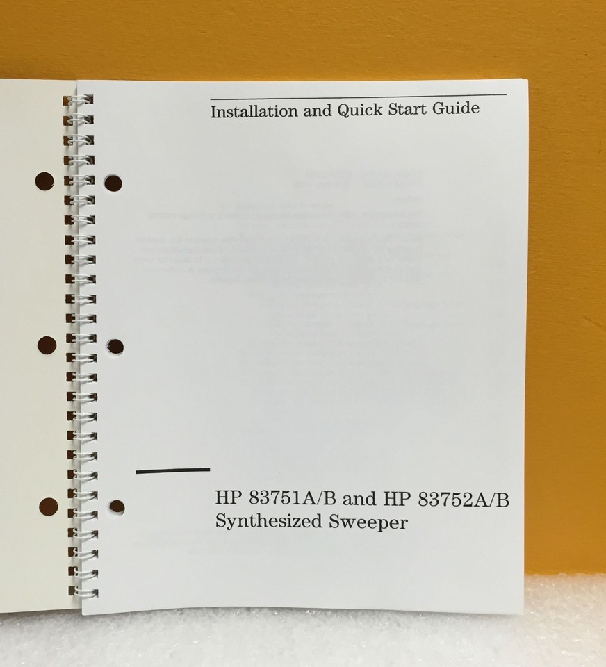 HP / Agilent 83750-90006 83751A/B and 83752A/B Synthesized Sweeper ...