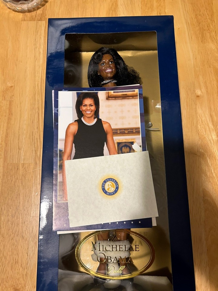 Franklin Mint Michelle Obama Portrait Doll Limited Edition COA First ...