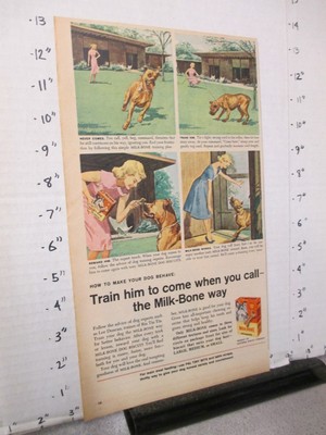 newspaper ad 1957 MILK BONE dog food box Boxer reward training woman | eBay