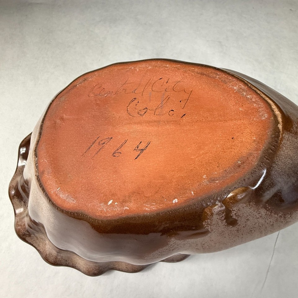 Vintage Cornucopia Thanksgiving Fall Décor Pottery Planter Bowl ...