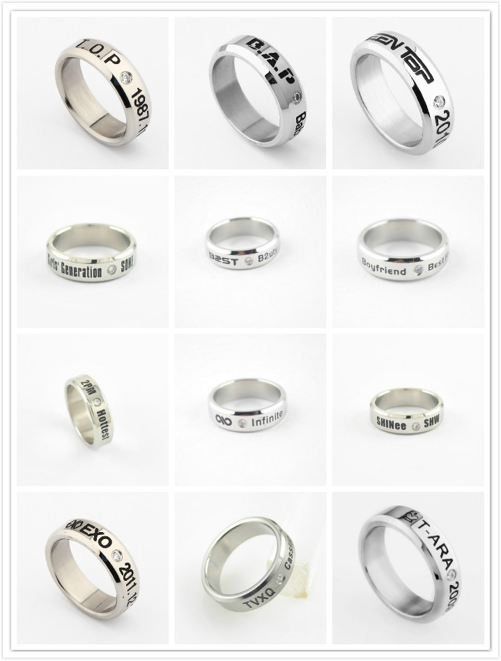EXO BIGBANG SHINEE UKISS U-KISS TVXQ KPOP titanium steel RING | eBay
