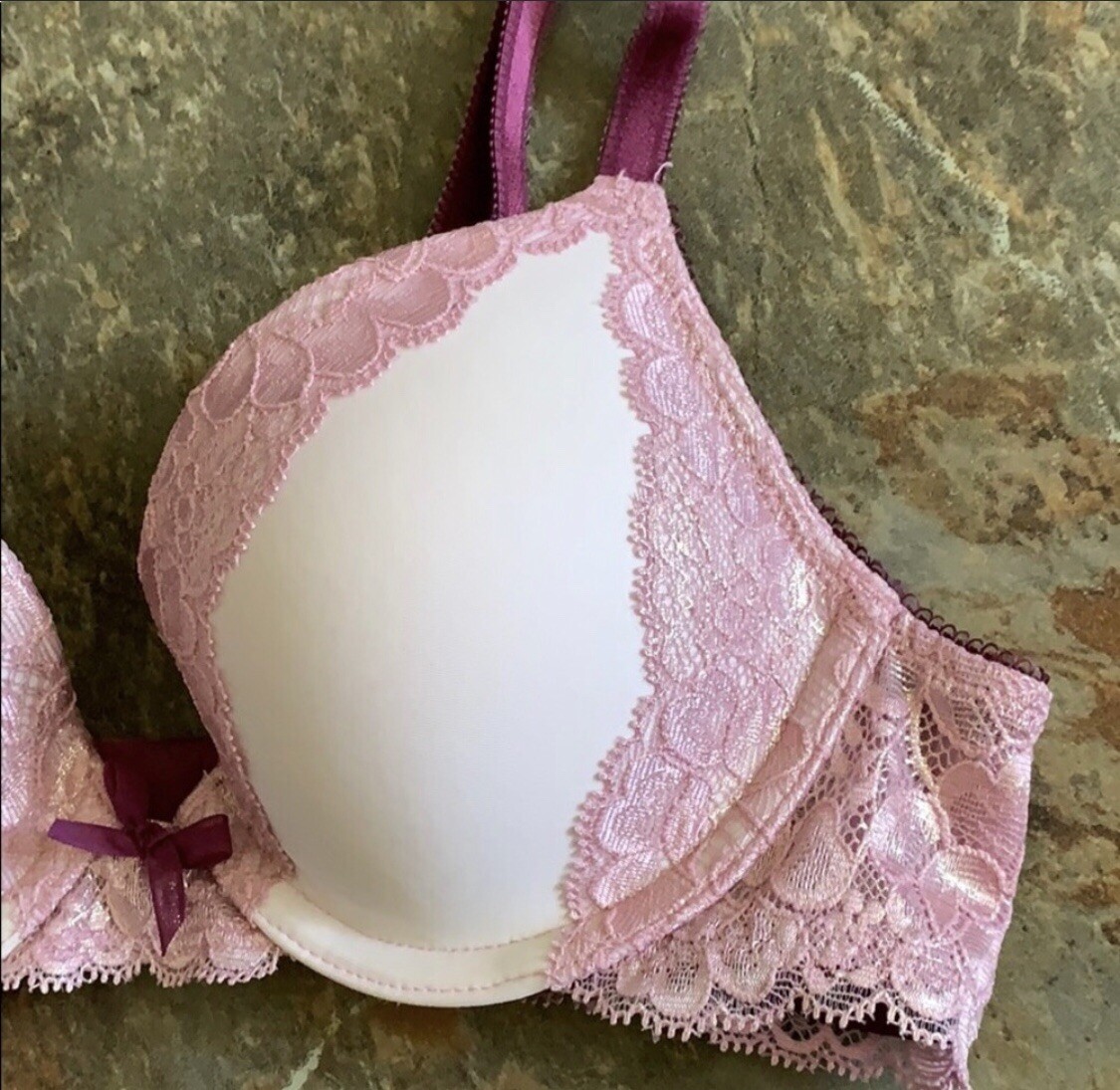 Victoria’s Secret Dream Angels Padded Push Up Bra 32A Cup Pink Shimmer ...