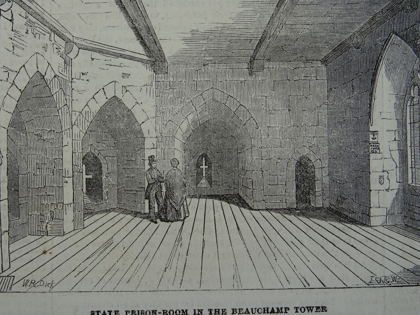 Tower of London RESTORATION OF THE BEAUCHAMP TOWER Victorian Print 1854 ...