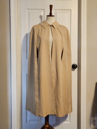 Vintage 1960s Tan Forstmann Wool Lined Cape Womens Size Small Medium w ...