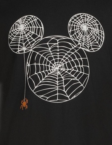 Disney Mickey Mouse Spider Web Halloween Graphic Black Tee Men Size ...