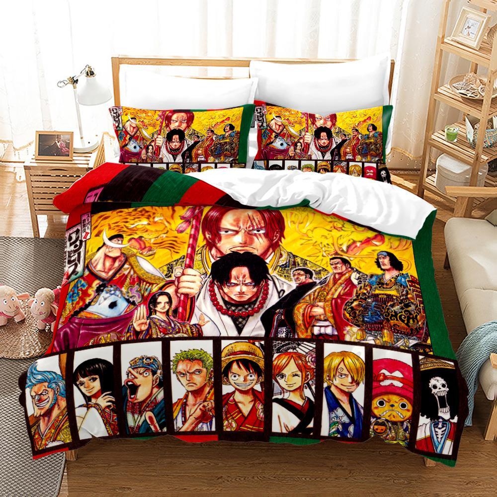 Comforter Microfiber Doona One Piece Luffy Anime Quilt Duvet Bed Set ...