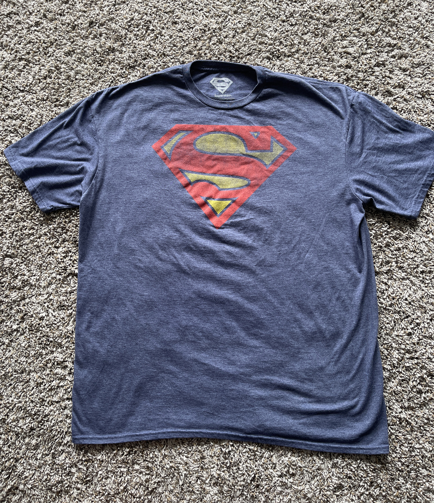 DC Comics Superman Classic Logo Distressed Blue Navy … - Gem