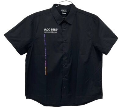 Taco Bell Unisex Manager XL Short Sleeve Button Up Shirt Black ...