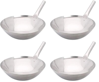 14" Single Handle Stainless Steel Chinese Wok *(4-Pieces of Pack) | eBay