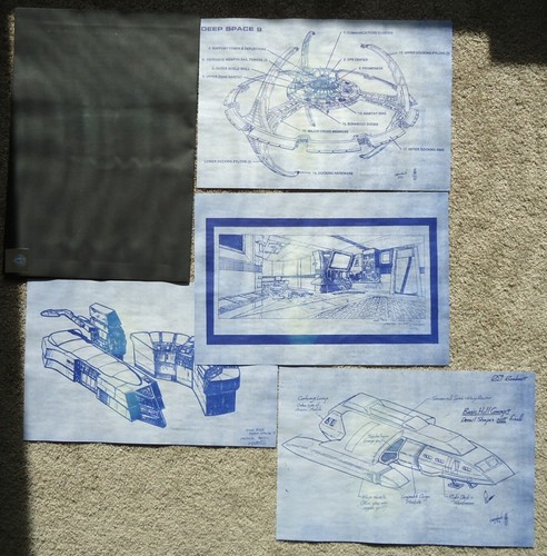 Star Trek Deep Space Nine Blueprints 1992 12X18 9 Plates minor envelope ...