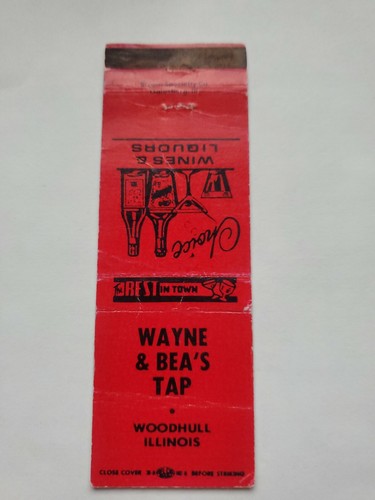 Wayne & Bea's Tap Woodhull Illinois Matchbook Cover | eBay