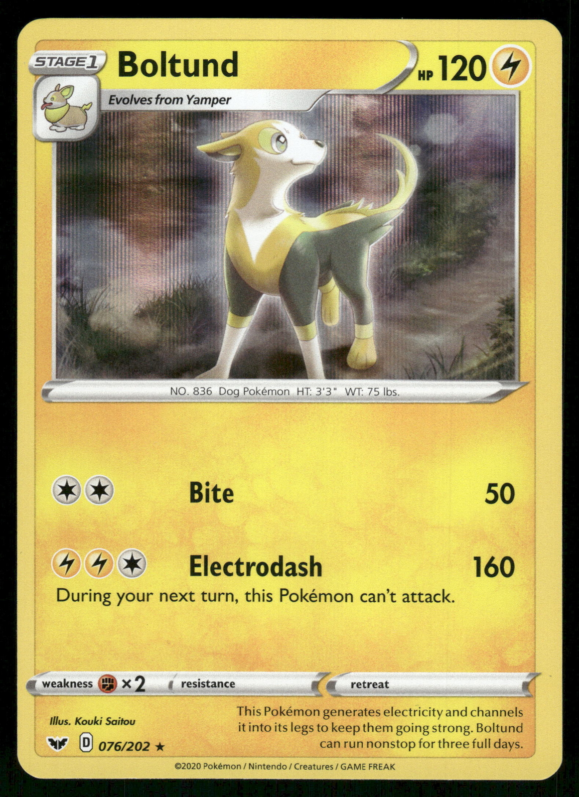 Boltund Holo 076/202 SWSH01: Sword & Shield Base Set Pokemon Card | eBay