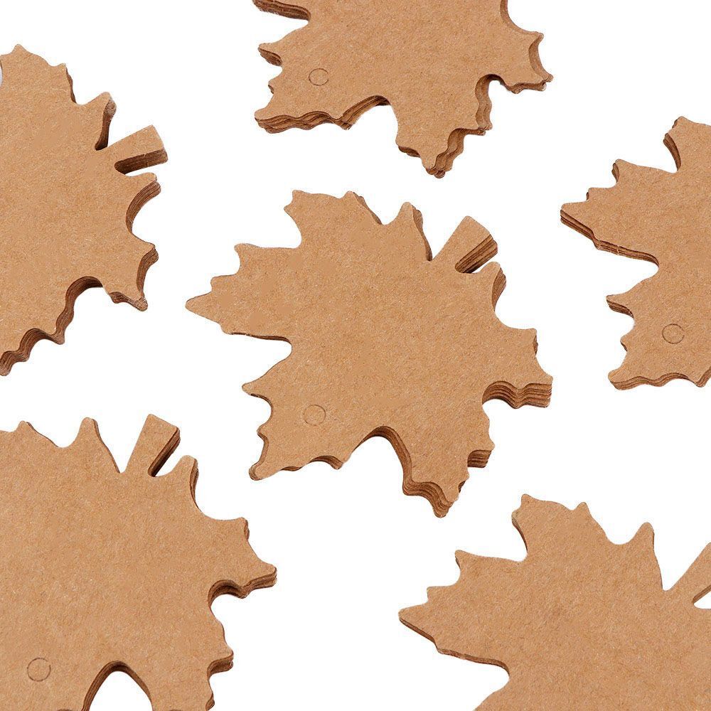 Pcs Retro Blank Kraft Paper Maple and Leaf Shape Leaves Tags Handmade ...