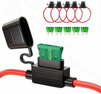 5 Pack 12V Fuses In Line Standard Blade Car Fuse Holder Motorcycle ...