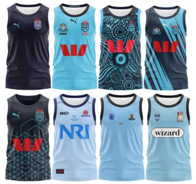 RUGBY MEN's RETRO BRUCE TRAINING SINGLET BLUES INDIGENOUS VEST NRL S ...