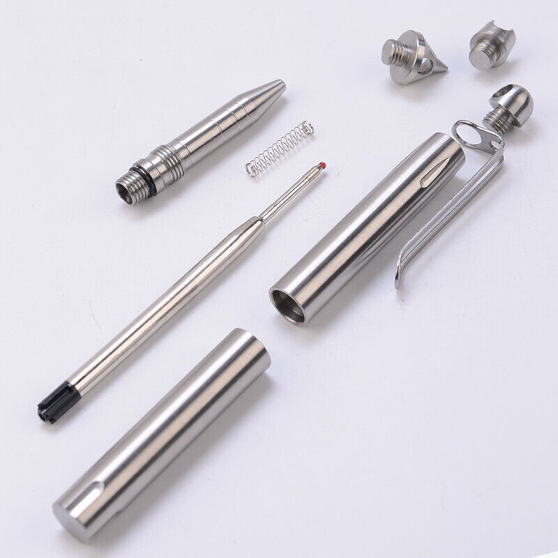 Stainless Steel Tactical Pen 3 Tips Heavy Duty EDC Ballpoint Pen ...
