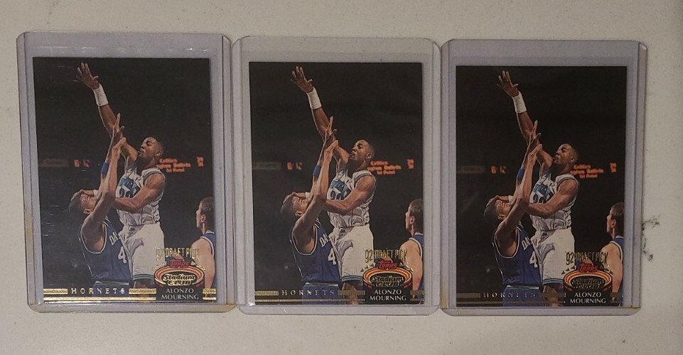 'ZO' 1992-93 Topps Stadium Club Alonzo Mourning Rookie Card #297 3-Card ...