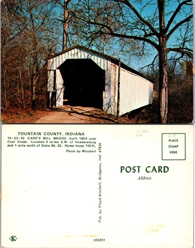 Cades Mill Covered Bridge Coal Creek Fountain County Indiana IN ...