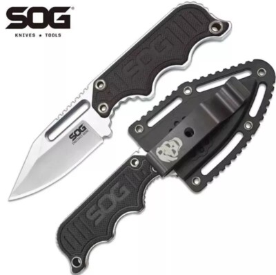 SOG INSTINCT MINI EDC Tactical Full Tang Fixed Blade G10 NECK Knife ...