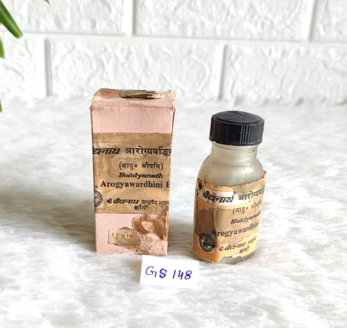 Vintage Baidyanath Arogyawardhini Medicine Glass Bottle With Cardboard ...