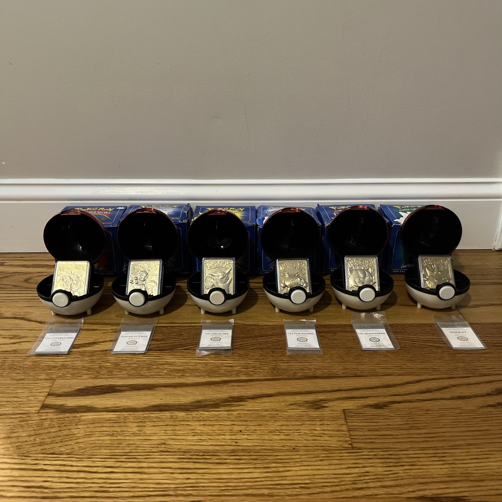 Pokemon 23k Burger King Gold Plated Trading Card Set Blue Box Lot Of 6 ...