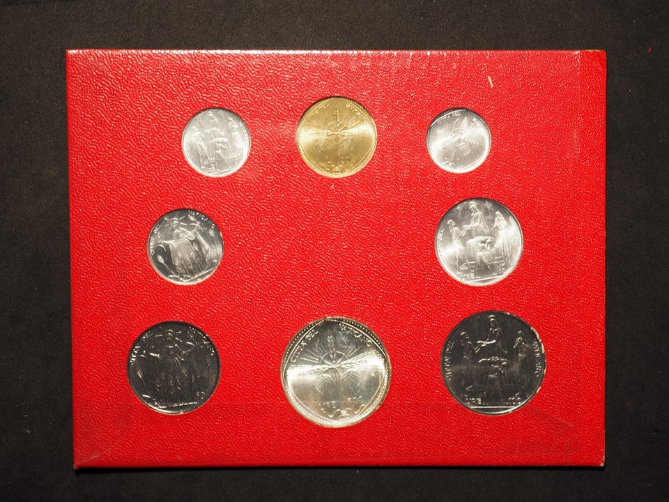 Vatican 1968 (MCMLXV111) 8 COIN MINT UNCIRCULATED SET- FREE SHIP! #68 ...