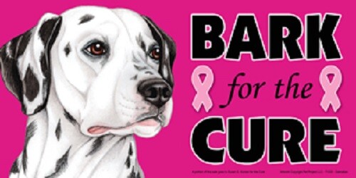 Dalmation Bark For The Cure Breast Cancer Awareness Dog Car Fridge ...