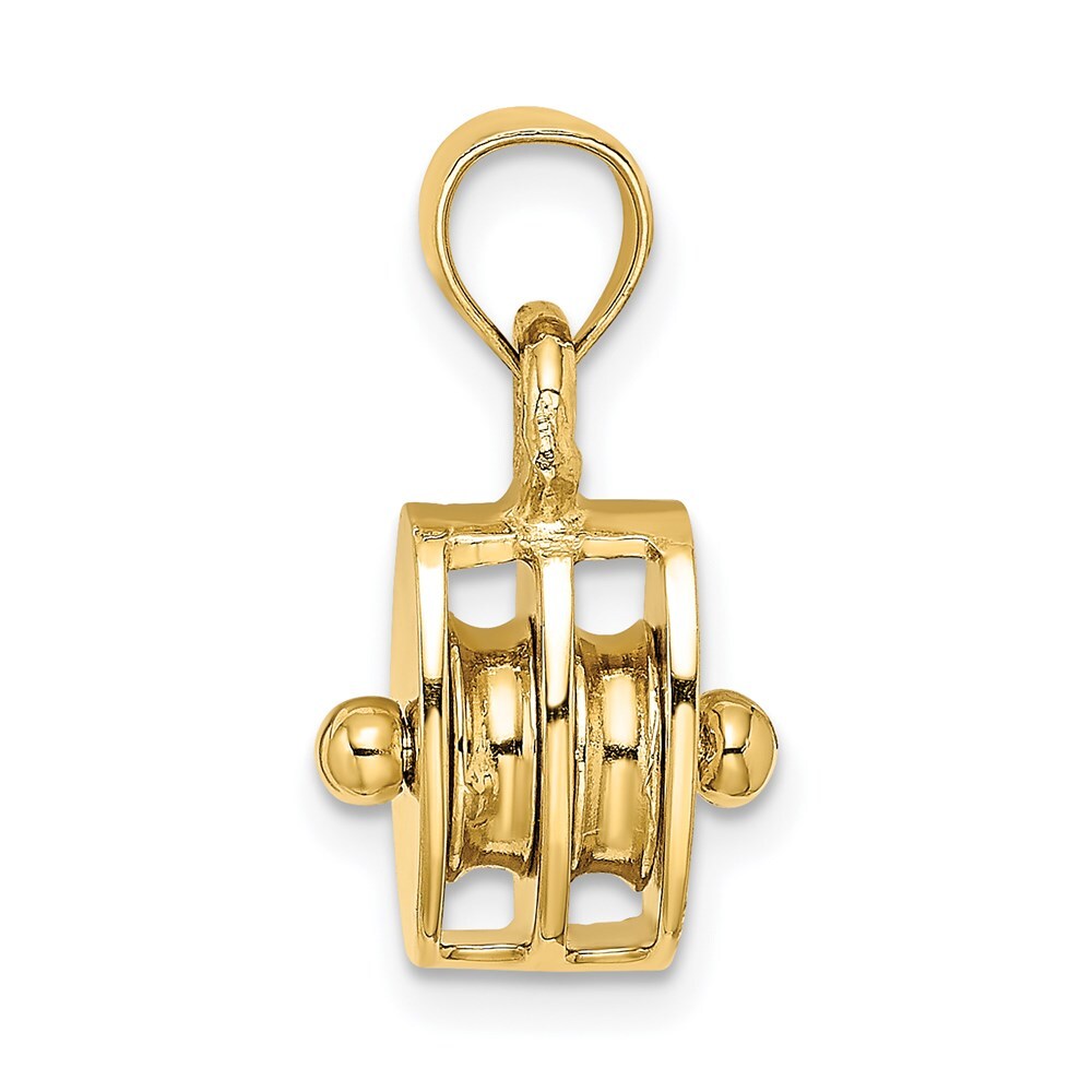 14K Polished 3-D Moveable Pulley Charm | eBay