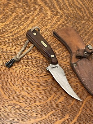 Early VINTAGE SCHRADE USA OLD TIMER #152 Sharp Finger KNIFE & LEATHER ...