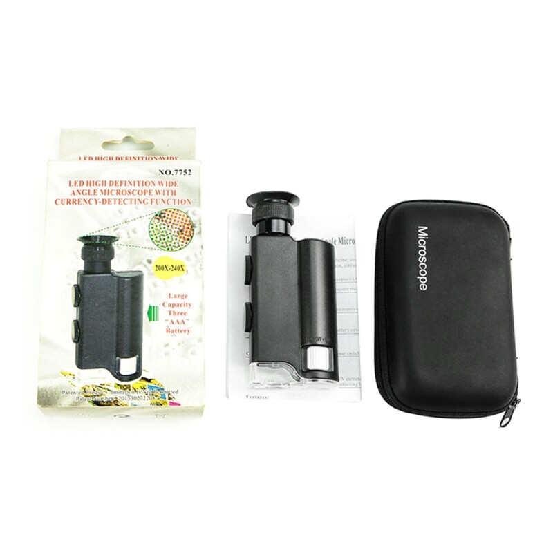 Light Zoom Magnifier Mini Portable Microscope Magnifying Glass 200X ...