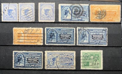 US Back Of Stamps Special Delivery Used #E2 To #E7, & Registration #F1 ...