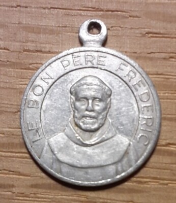 Vintage Le Bon Pere Frederic Silver Tone Pendant Coin Charm 1/2" | eBay