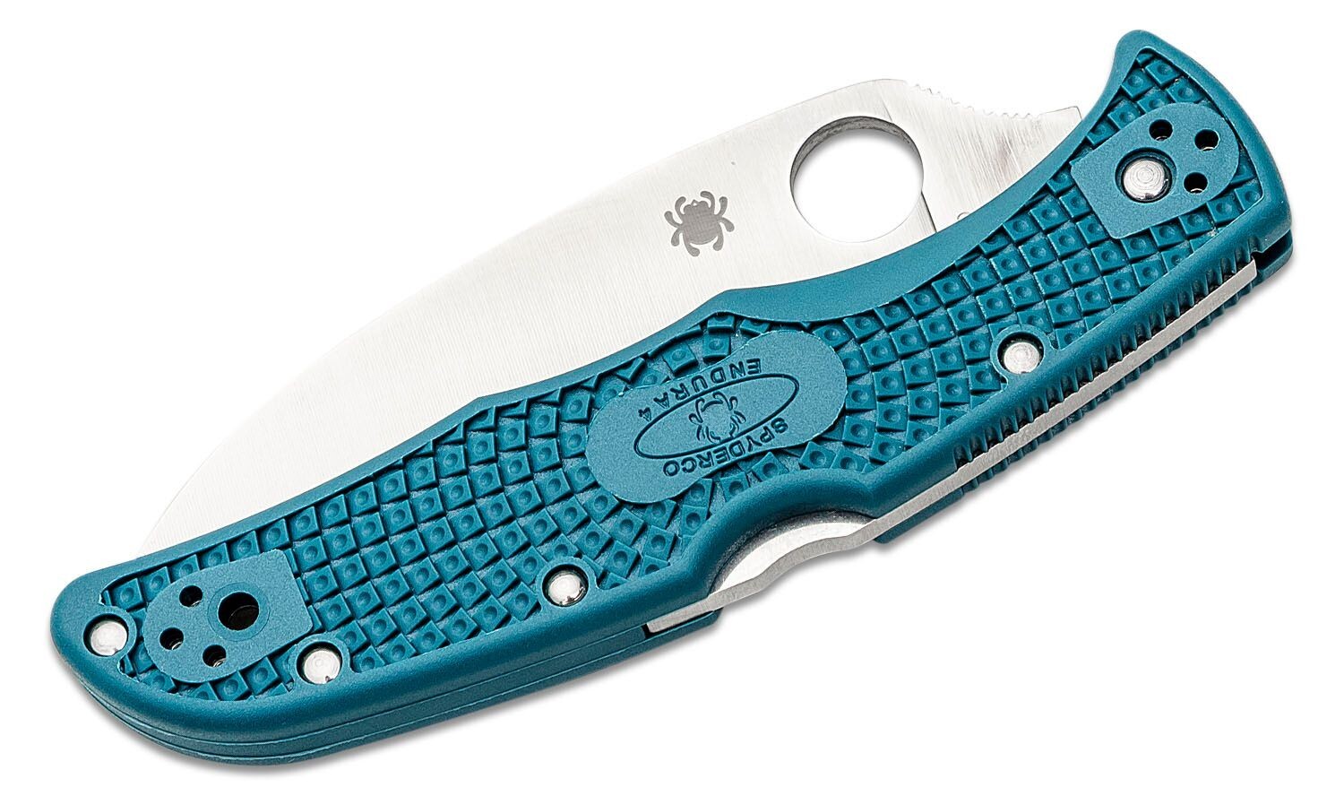 Spyderco Endura 4 K390 Wharncliffe Satin Plain Blade Blue FRN Handles ...