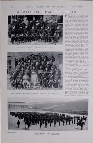 1897 BOER WAR 1ST BATTALION ROYAL IRISH RIFLES PARADE COLONEL KNOX ...
