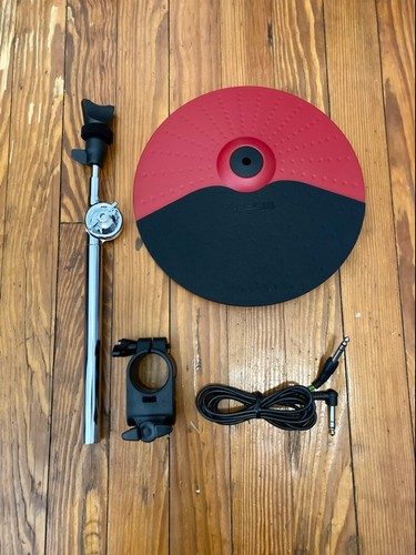 Red 10" Alesis Cymbal w/Choke NEW w/10" Arm 1.5" Clamp & Cable Command ...