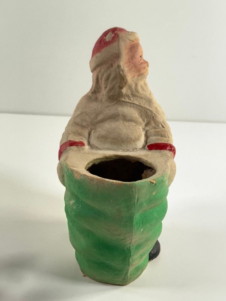 vtg 30s 40s Paper Mache Pulp Santa Clause Candy Container Christmas | eBay