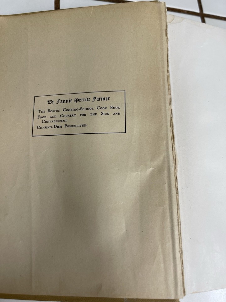 The Boston Cooking School Cool Book -Fannie Merritt Farmer | eBay