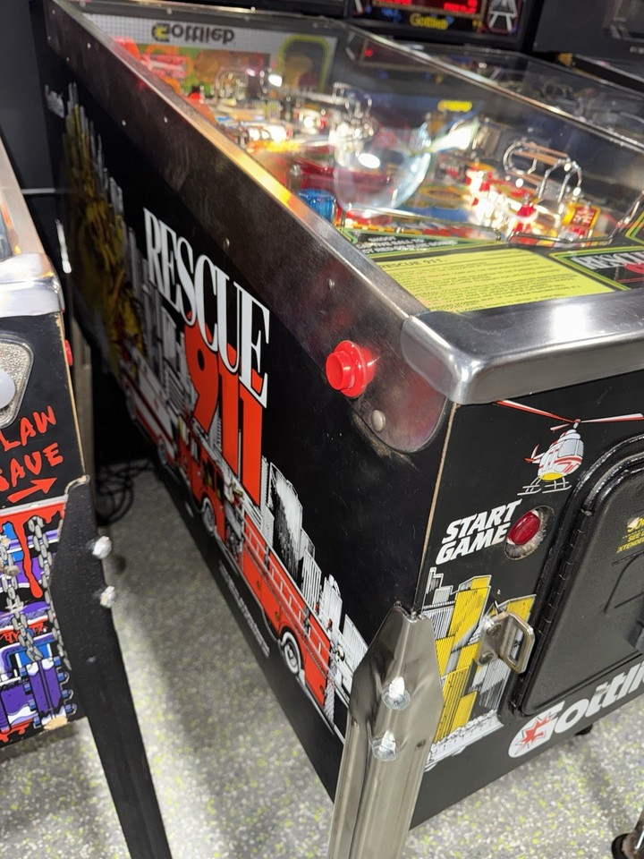 Rescue 911 Pinball Machine Gottlieb 1994 LEDS Orange County Pinballs ...