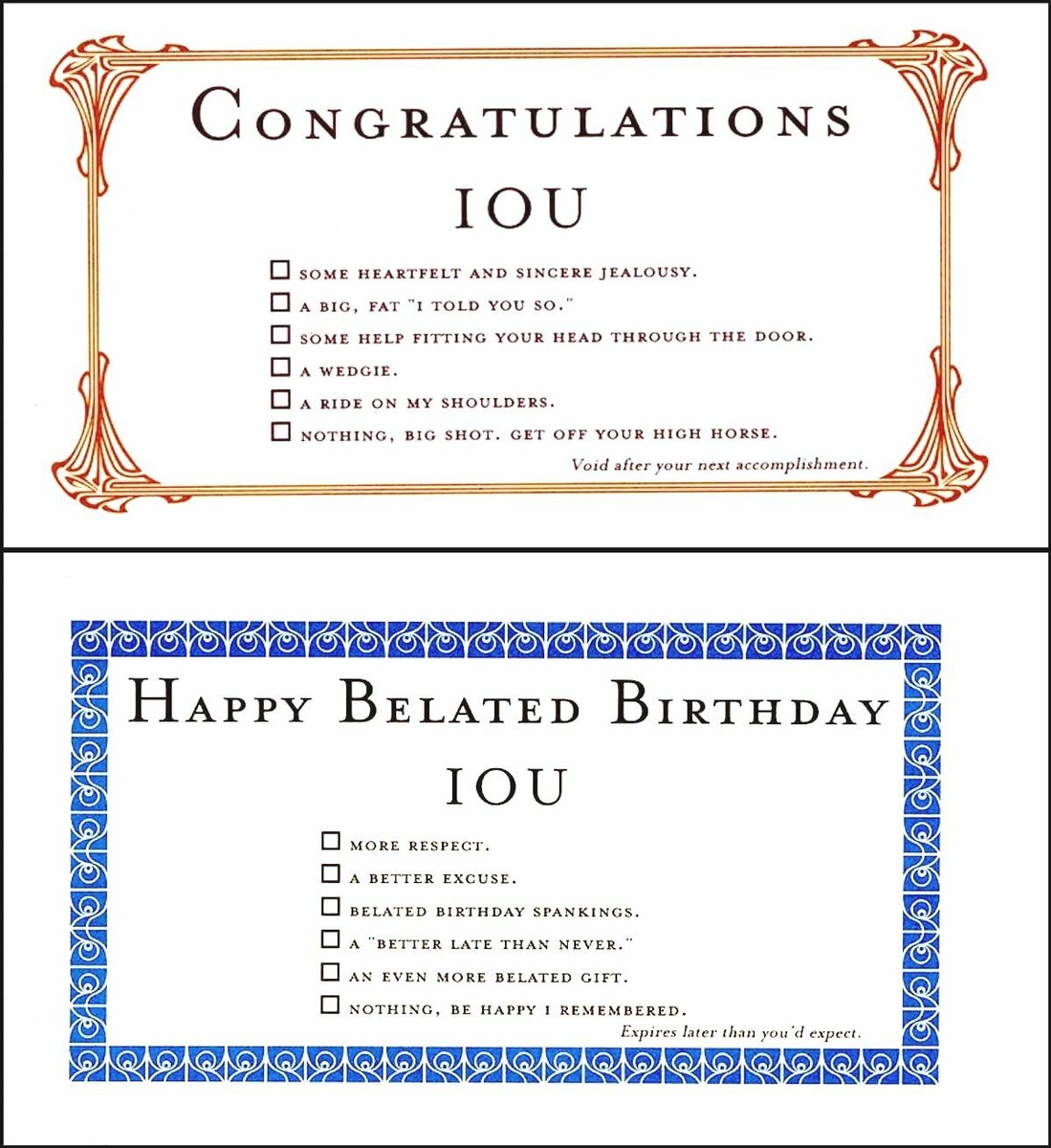 Happy Birthday Printable Iou Template Birthday Certificates & Birthday