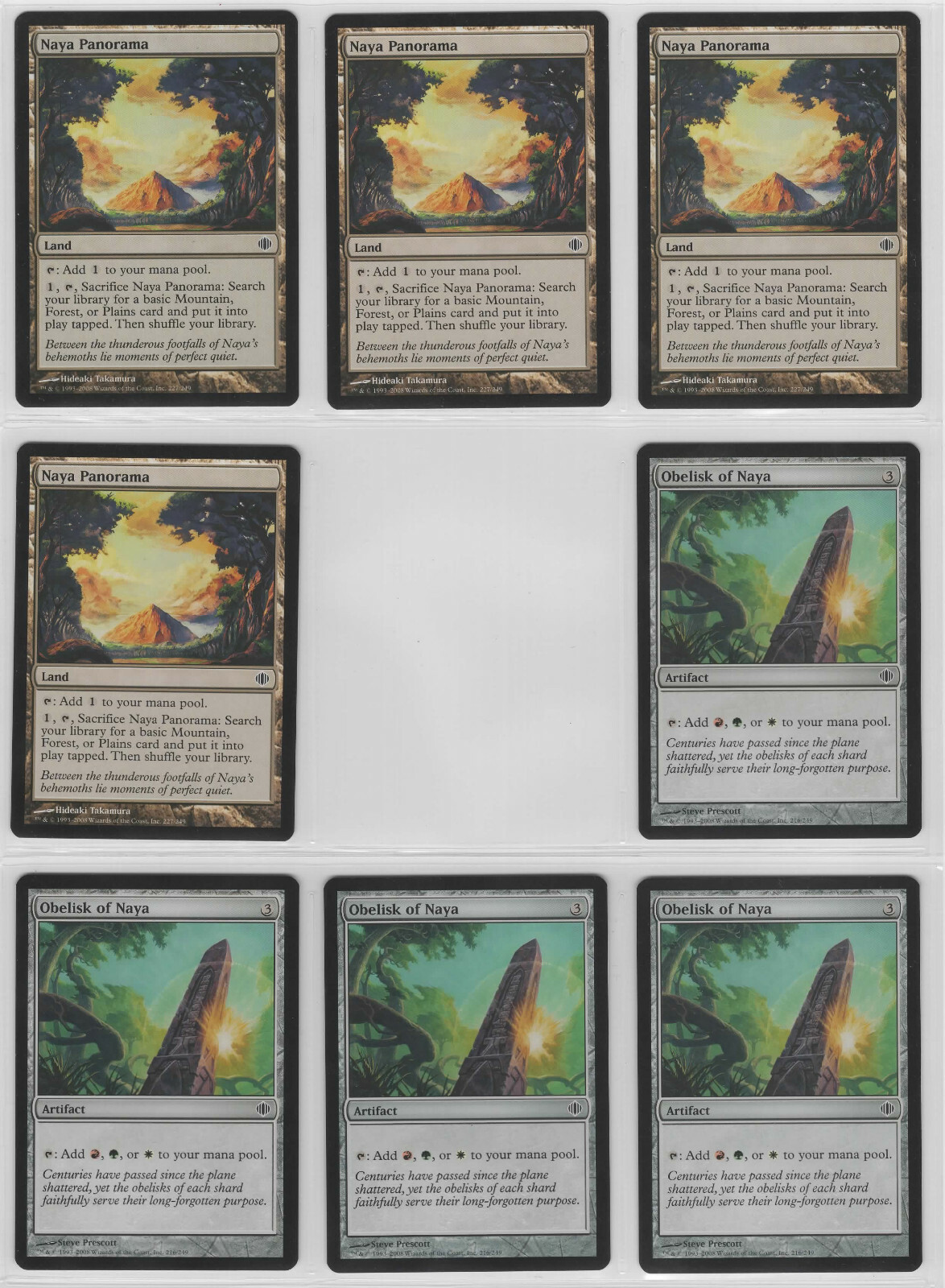 4x Jund Esper Grixis Naya Bant Panorama Obelisk Shards of Alara NM MTG ...