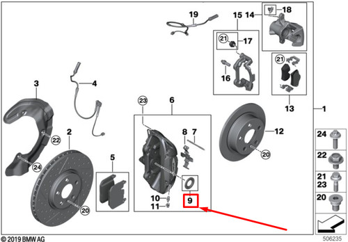 MINI COOPER F56 BRAKE CALIPER REPAIR SET 6868397 34106868397 ORIGINAL ...