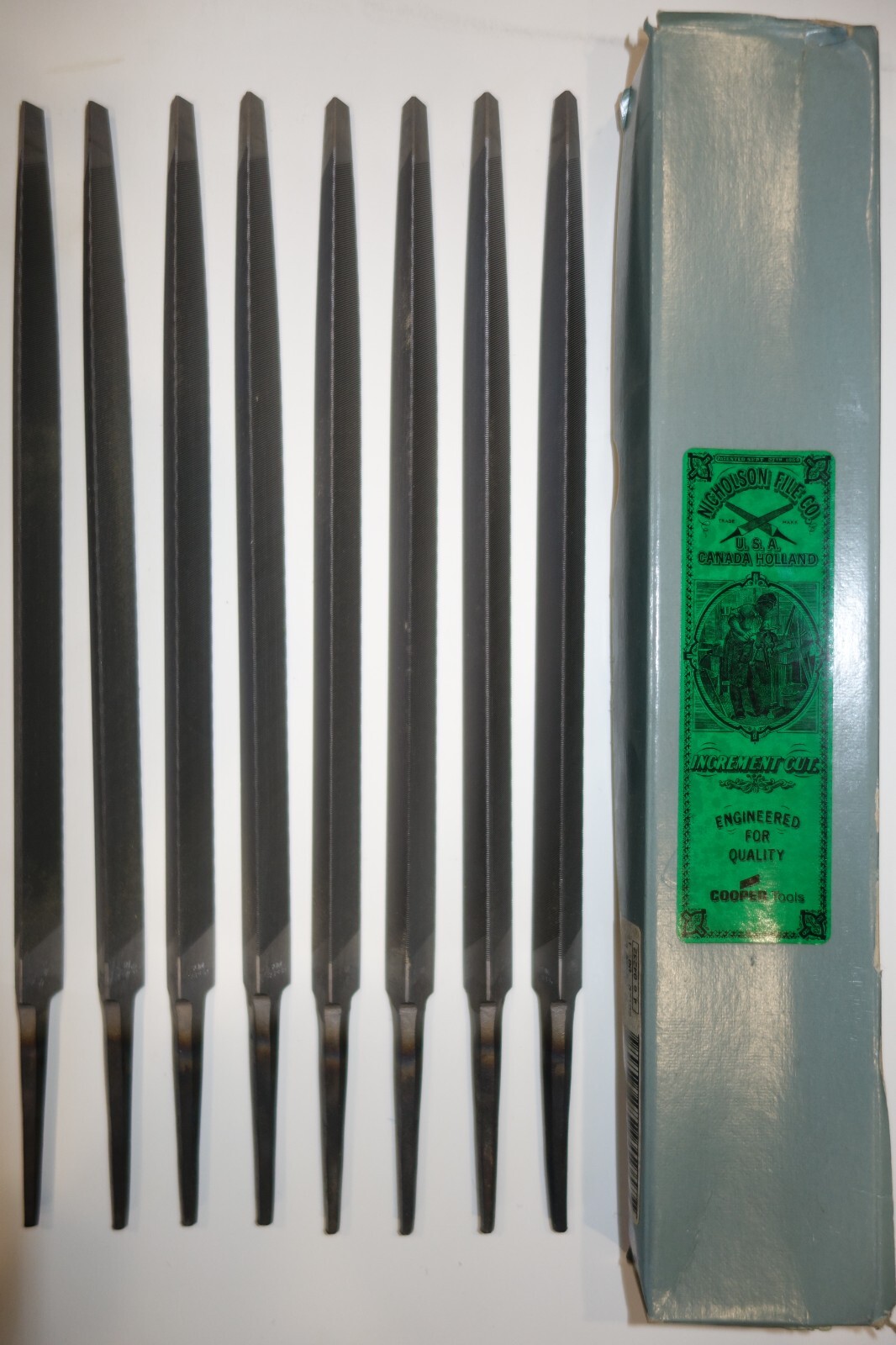 8 x Vintage Nicholson 14341 Slim Taper File 10" - Made in USA Hand ...